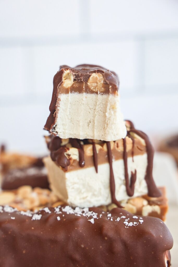Homemade Snickers Ice Cream Bars - danishealthyeats.com